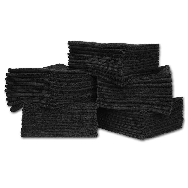 16X16 Black Microfiber towels wholesale – Washcloth Set